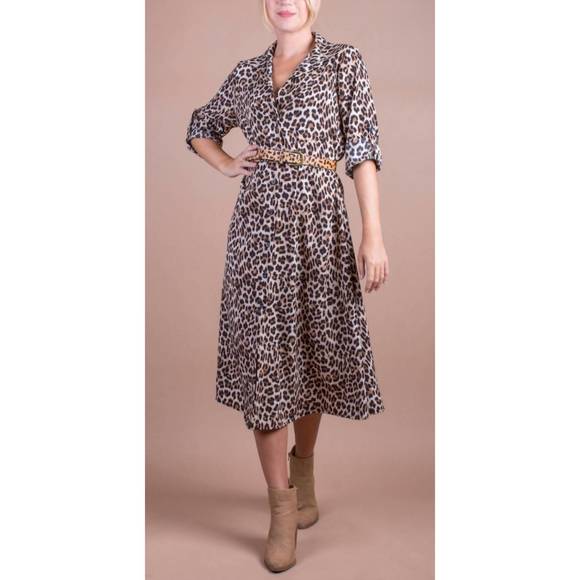 Gigi Moda | Dresses | New Gigi Moda Fauna Midi Dress In Beige | Poshmark